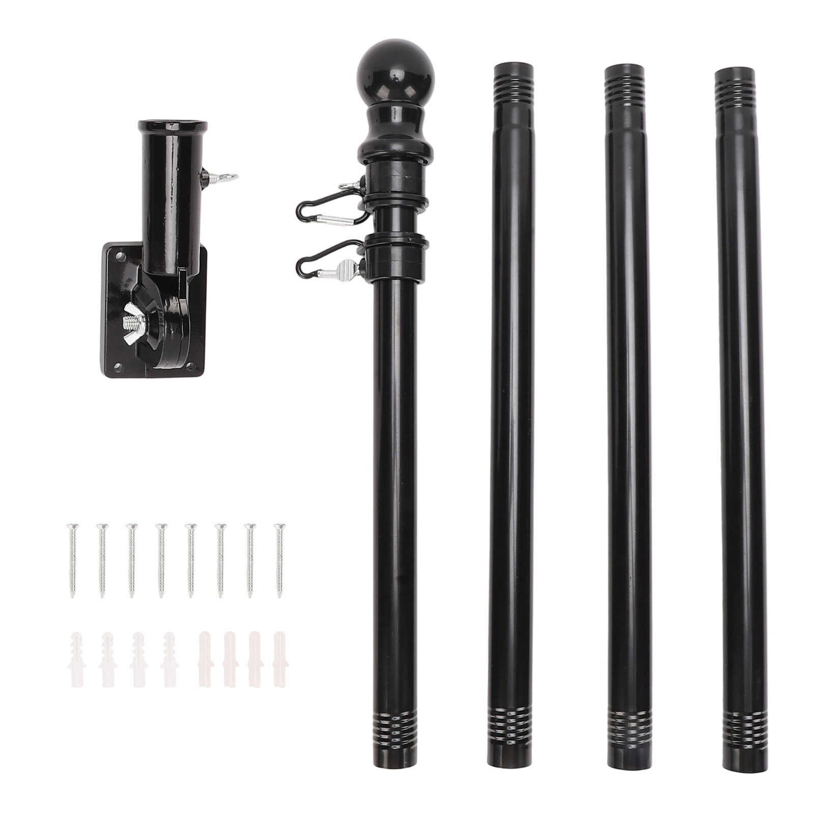 Настенный комплект флагштока из нержавеющей стали, дом, крыльцо, настенный комплект флагштока, вращающийся флагшток с защитой от обертывания, с основанием и кольцом для флага