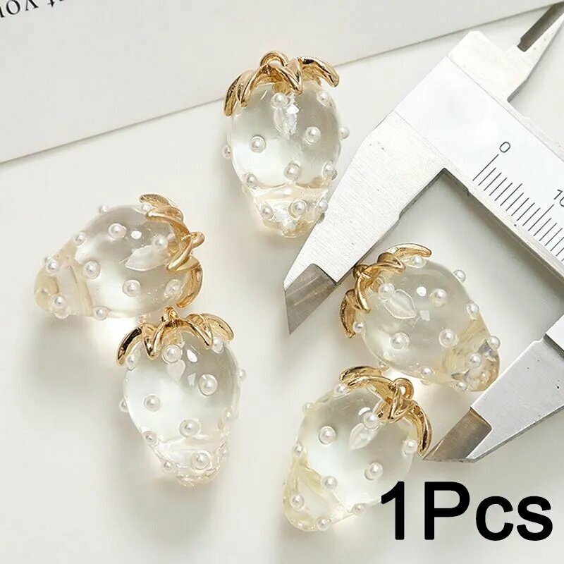 Подвески из клубничных бусин из смолы, для ожерелья и сережек своими руками, Аксессуары для изготовления ювелирных изделий