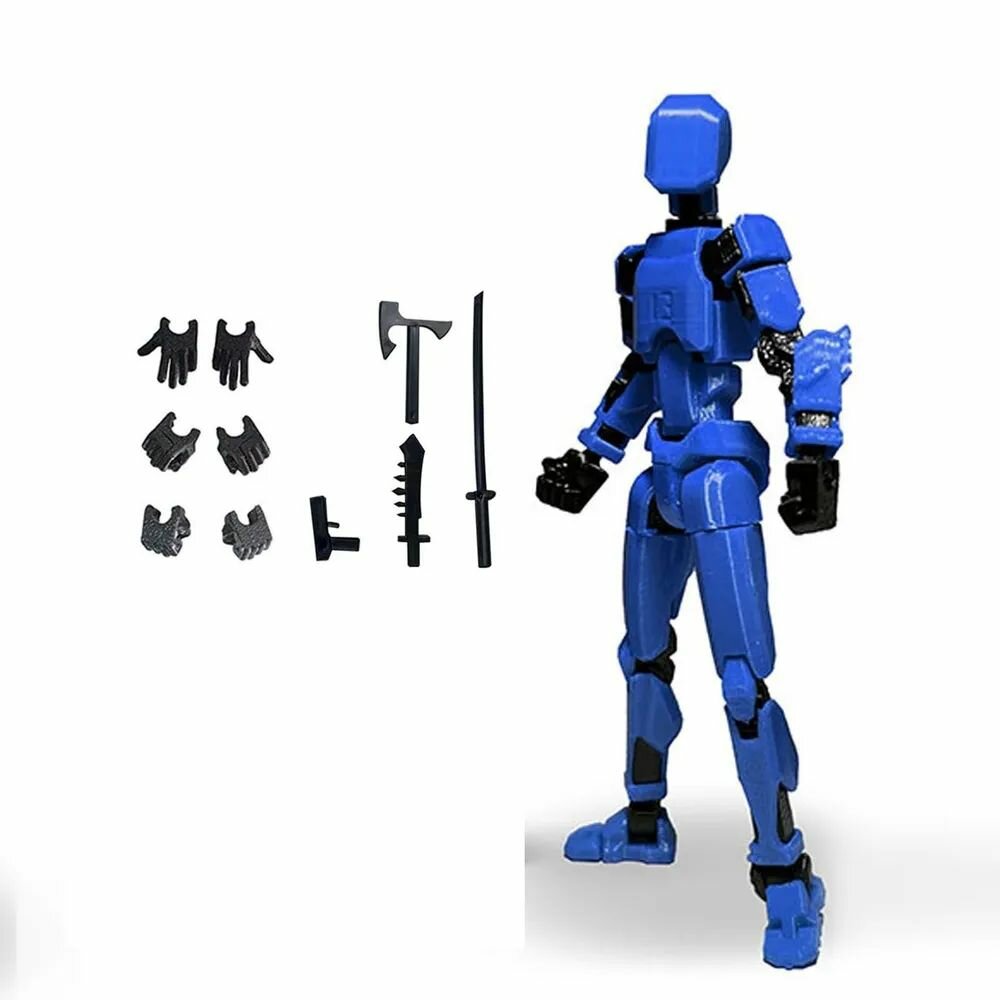 Фигурка Titan 13 Air Bound, многосуставная, подвижная, 3D печать, шарнирный робот Lucky 13, синий, 1 шт.