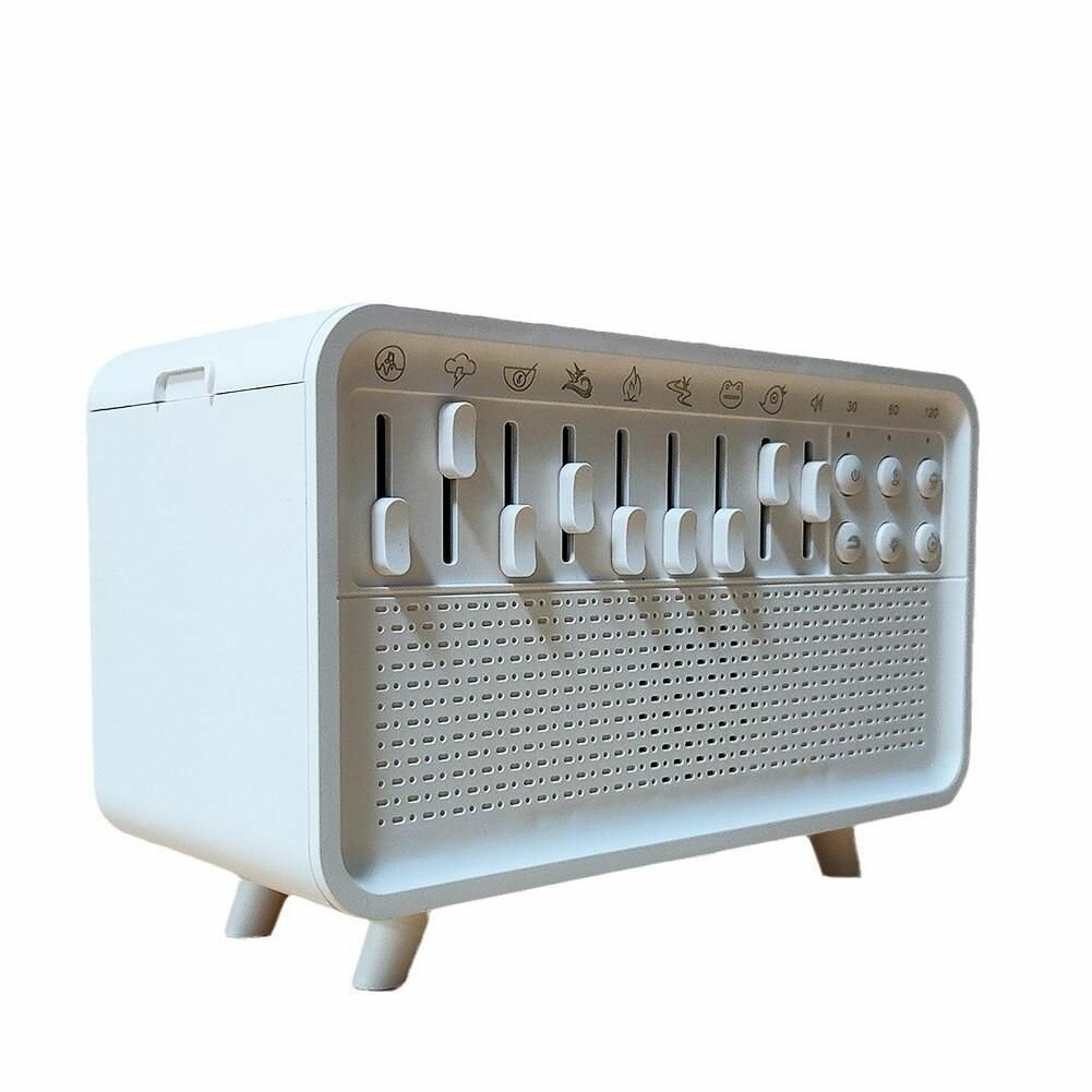 Ночник с белым шумом, увлажнитель, Bluetooth колонка, звуковая машина, 8 звуков природы, регулируемый свет, таймер, портативный