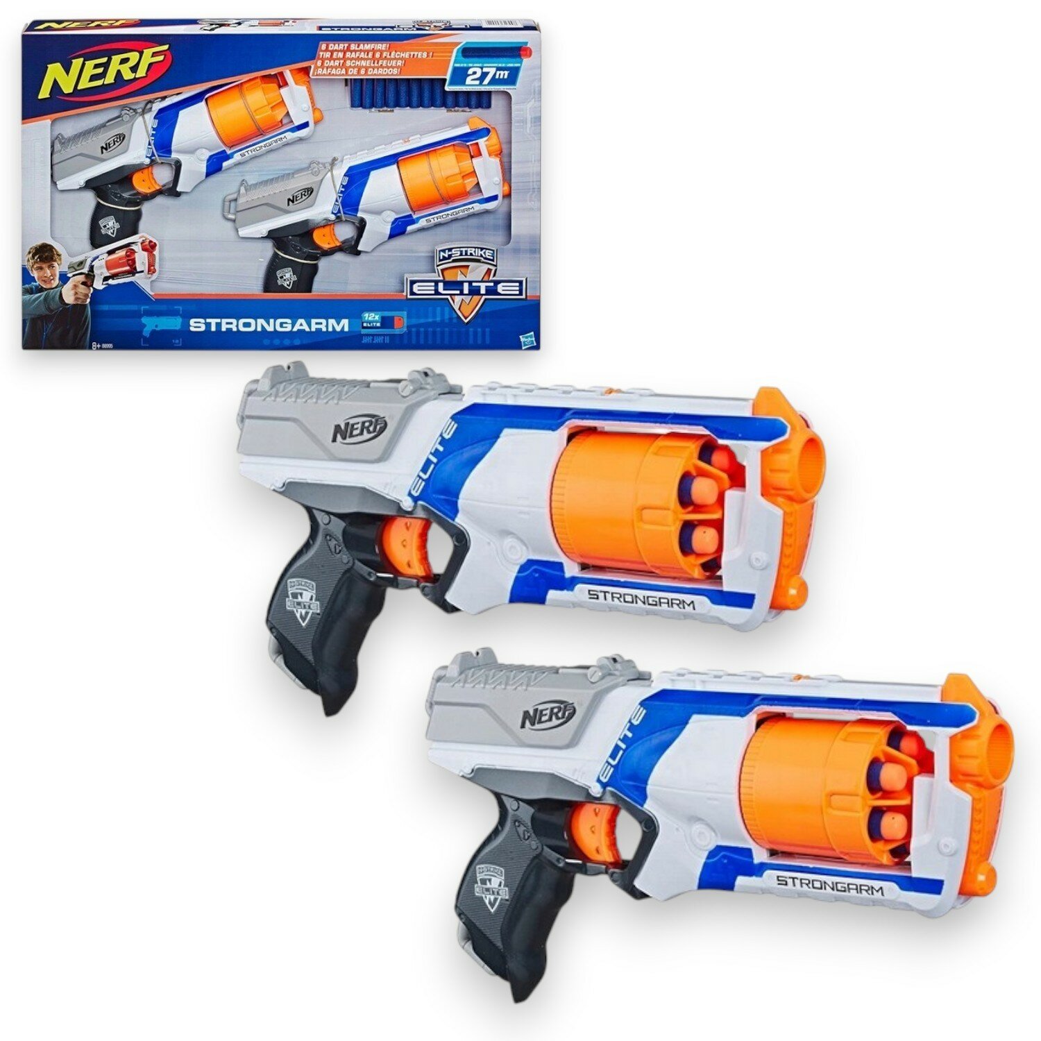 Игрушечное оружие Hasbro Nerf N-STRIKE ELITE - Комплект из двух бластеров Strongarm и 12 стрел - Нерф B8995
