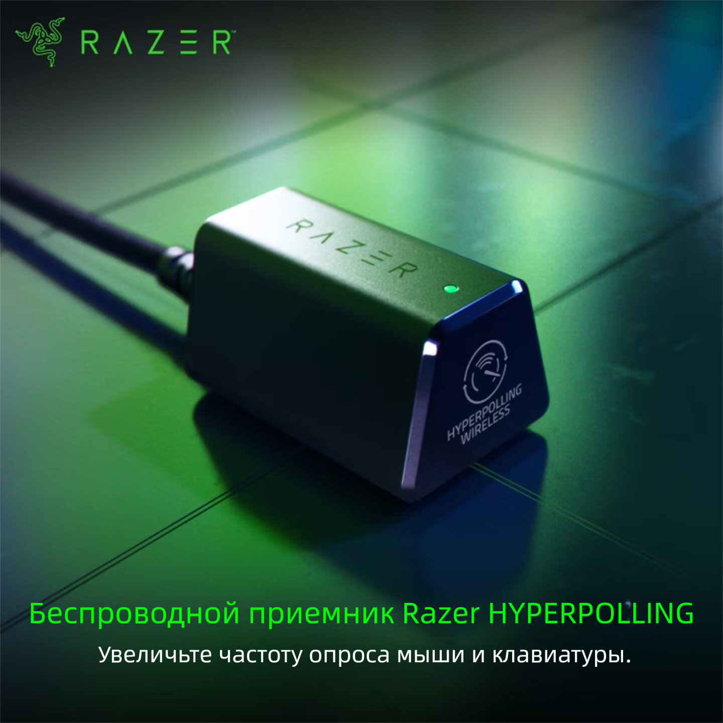 Приемник беспроводной сигнала Razer | Частота опроса 8KHz/4KHz | Подходит для мышей и клавиатур Cobra, Viper V2, Viper V3, BlackWidow V4