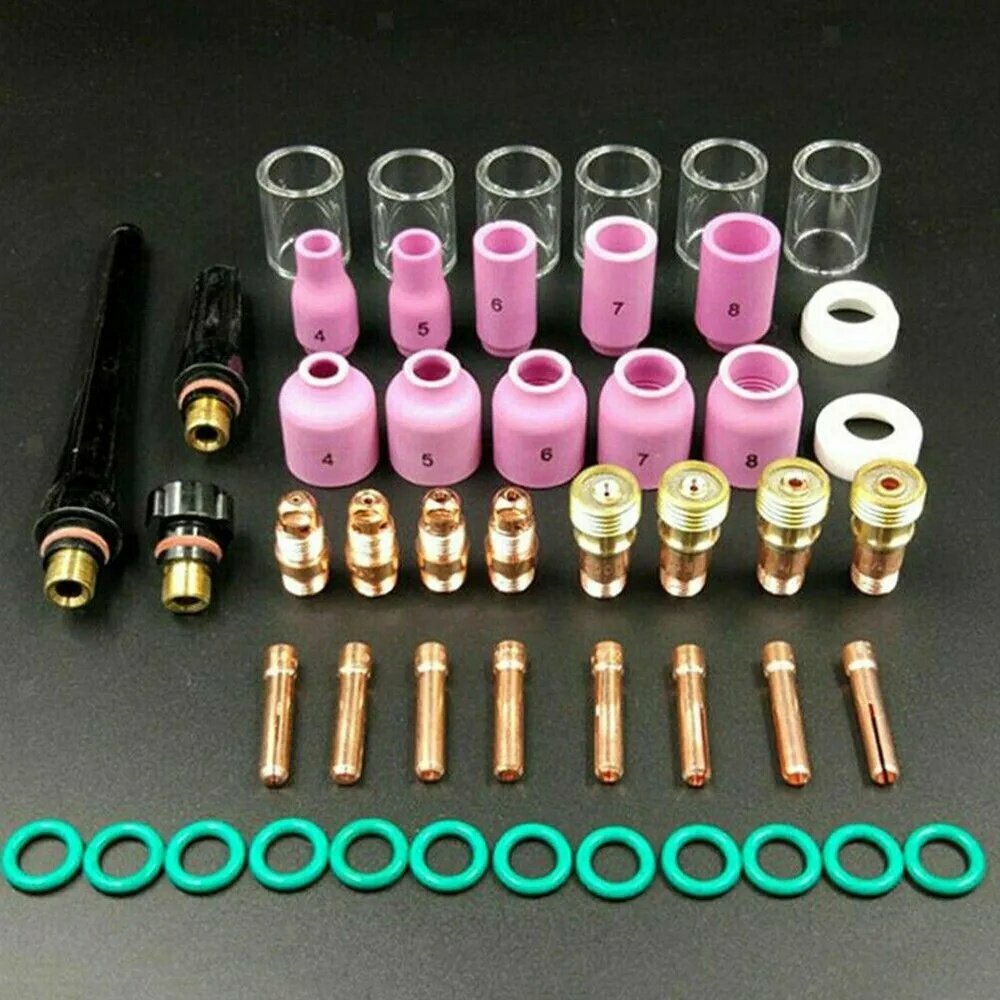 49шт Сварочная Горелка TIG Для коротких Газовых Линз # 10 Комплект Стеклянных Чашек Для WP-17/18/26