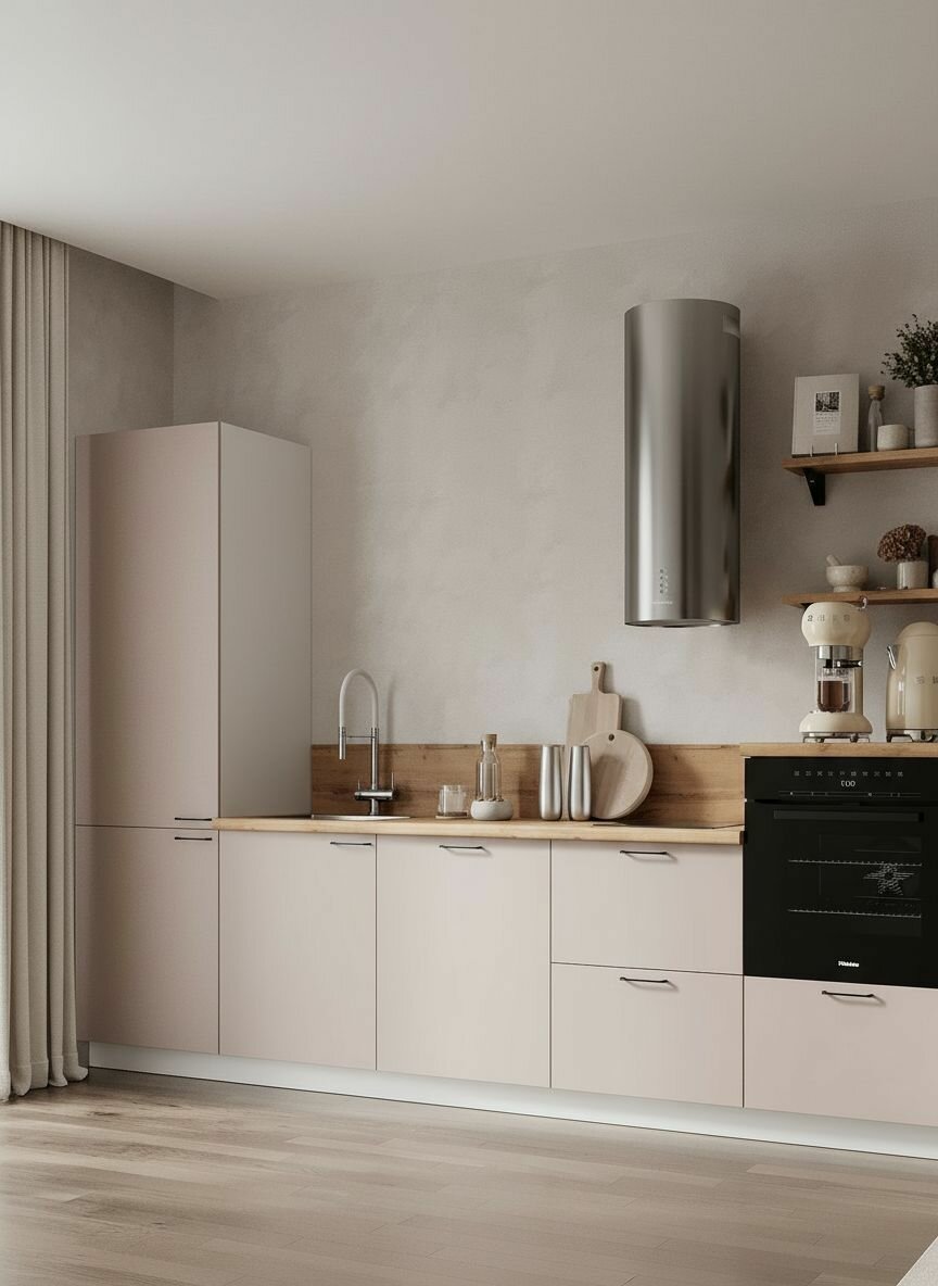 ARNIKA Кухонный гарнитур со столешницей "Дакия" 3м х 2,4м, цвет магнолия (бежевый), фасад пленка ПВХ