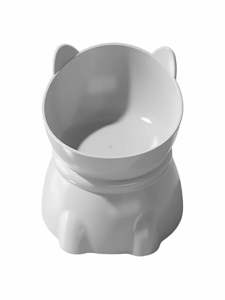 BESTSKY Миска для кошек с ушками, белая, 14,5x13,5x13 см.