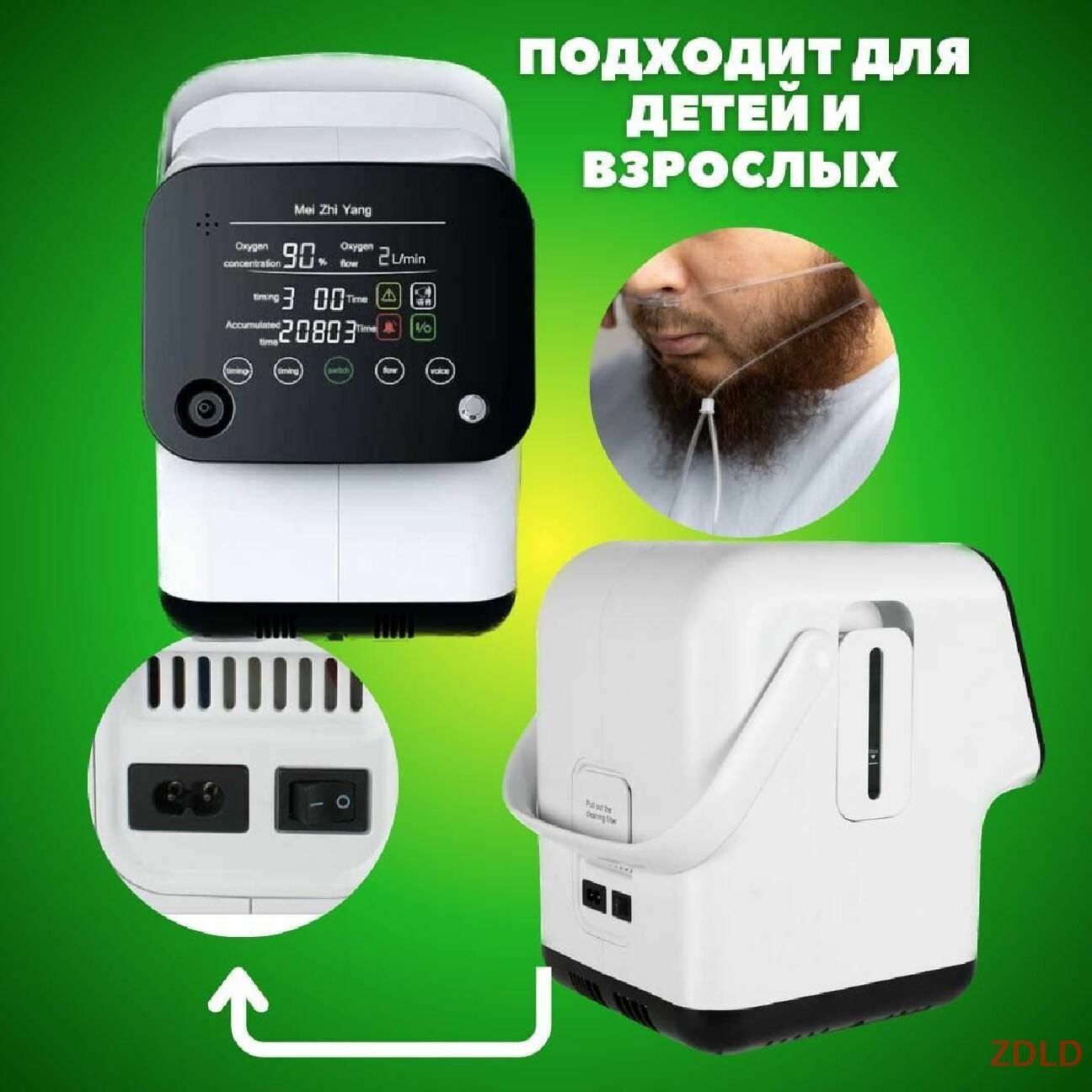Концентратор кислорода "ZY-1S" ZY-1SW, ABS-пластик, 36х36,5х29 см — фото 1