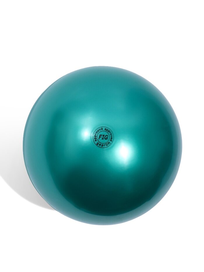 Мяч для художественной гимнастики Металлик, диаметр 19 см, цвет зеленый