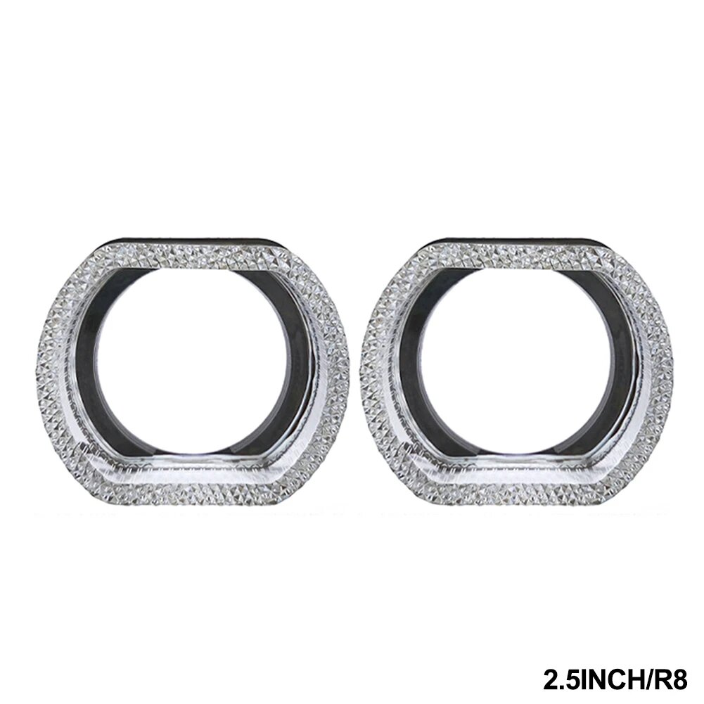 2,5/3 дюйма 5D автомобильные хрустальные ангельские глазки, крышки линз для фар, 2Pcs 2.5inch R8
