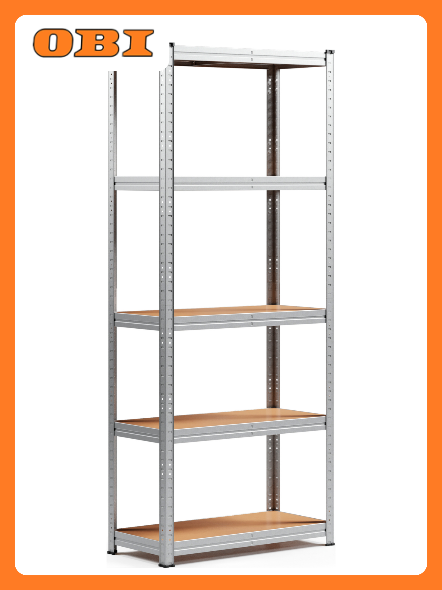 Стеллаж METALL ZAVOD Bonus, металл, 180x75x35 см, 5 полок, серебристый