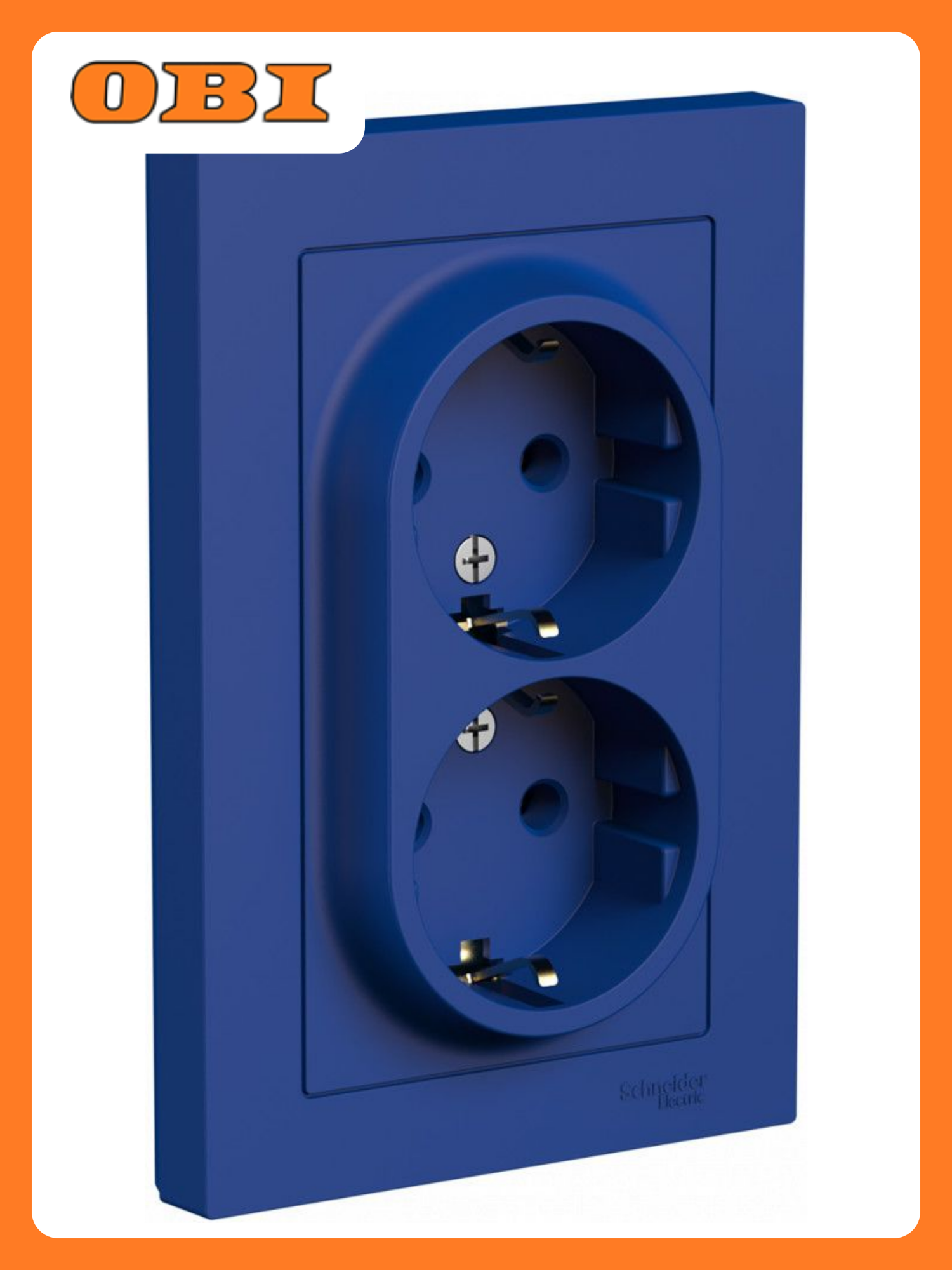 Розетка электрическая 2 поста Systeme Electric Atlas Design аквамарин 1712713