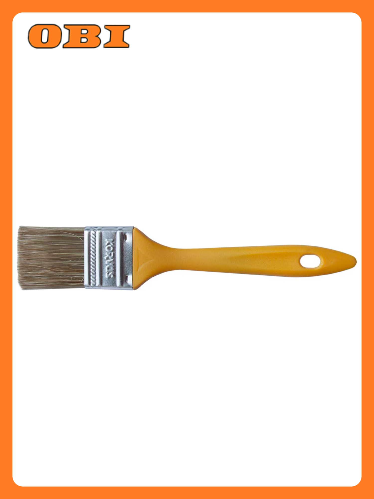 Кисть плоская KORVUS "Хобби" смешанная щетина, пласт. рукоятка, 38мм