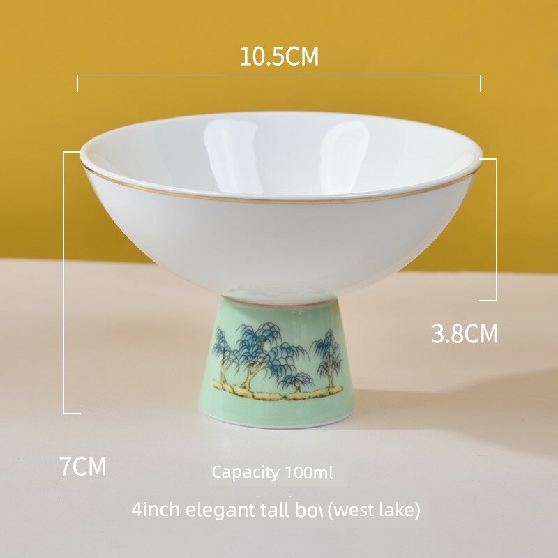 Фарфоровая тарелка в китайском стиле: высокая чаша для десертов, закусок, чая, орехов, маленькая тарелка для подачи,