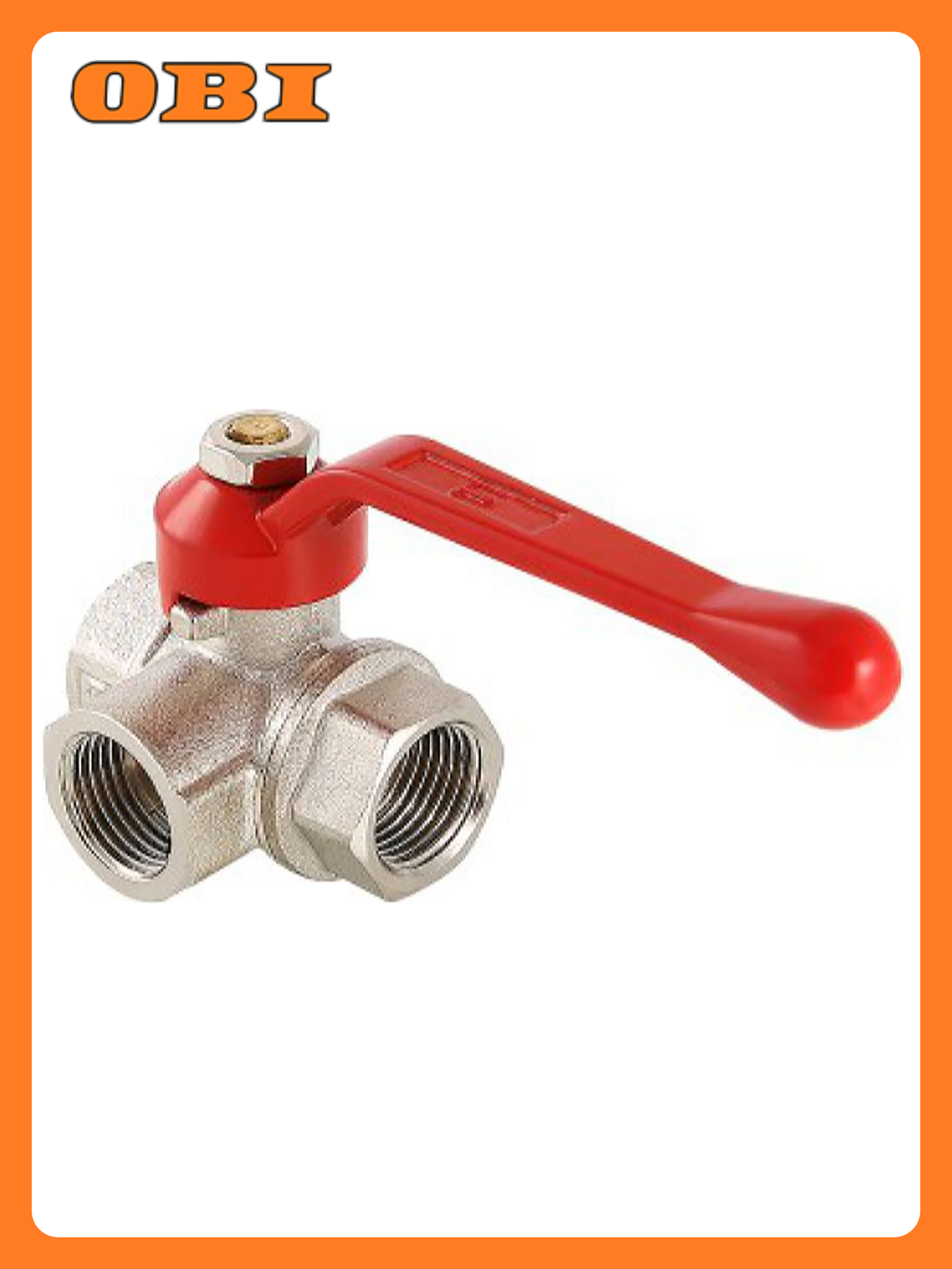 Кран шаровой латунь никелированный VALTEC трехходовый тип T VT.361 1/2"