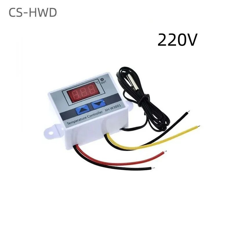 Терморегулятор электронный XH-W3001 220 Вт / терморегулятор с датчиком температуры для инкубатора, брудера, погреба, аквариума, для теплого пола, для обогревателя, для холодильника