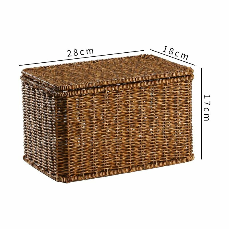 Японский стиль хранения ящик темно-коричневый 28x18x17см с крышкой для шкафа закусок многофункциональный