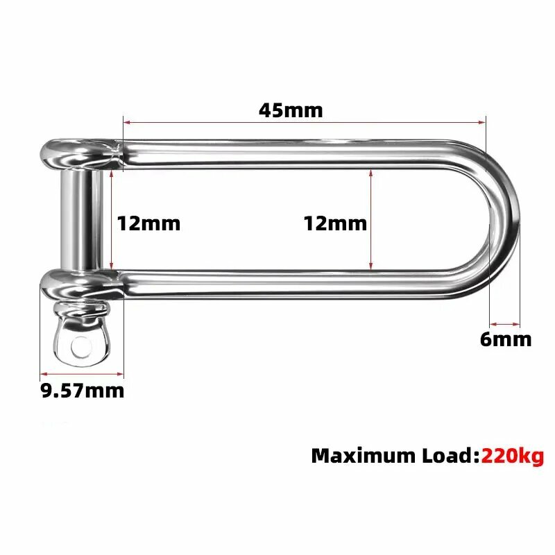 Д-образный зажим из нержавеющей стали M6-2pcs