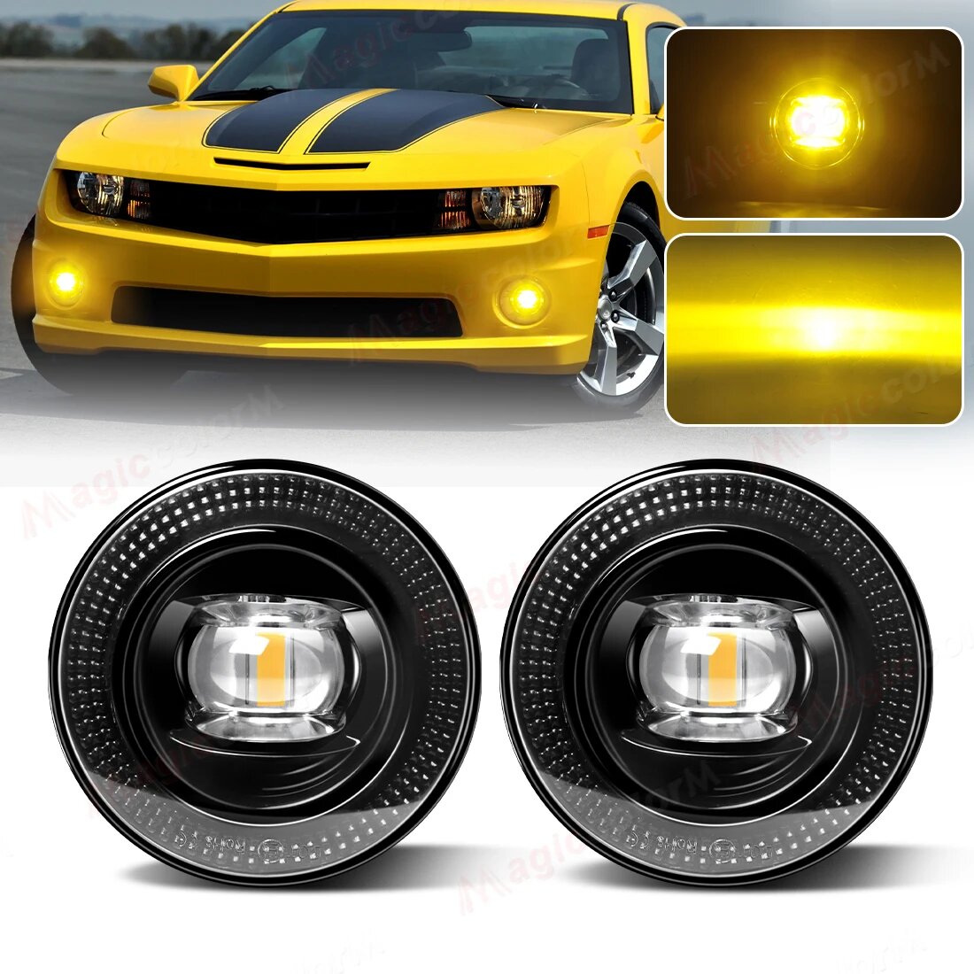 2 шт. светодиодные противотуманные фары для Chevrolet Suburban Tahoe 2007-2013 Yellow fog lamp