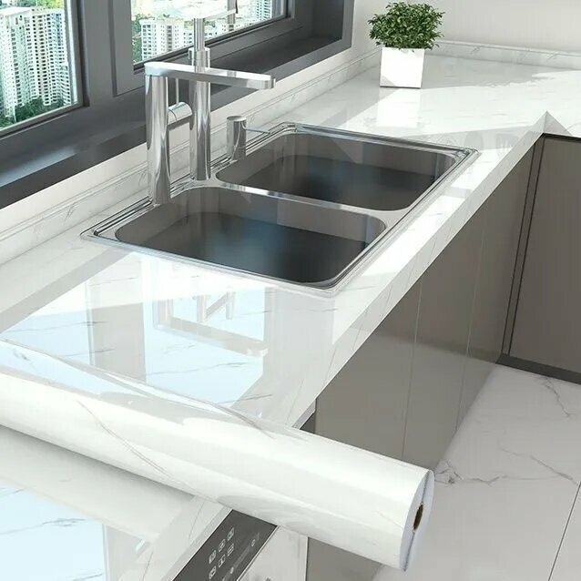 Наклейки на столешницу из мрамора, устойчивые к маслу и высоким температурам45346