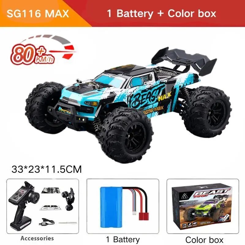 ZLL SG116 MAX/PRO 1:16 Высокоскоростной дрифт- гоночный автомобиль с бесщетковым двигателем 80 км/ч или 40 км/ч, полноприводный радиоуправляемый автомобиль для бездорожья, игрушка для детей в подарок