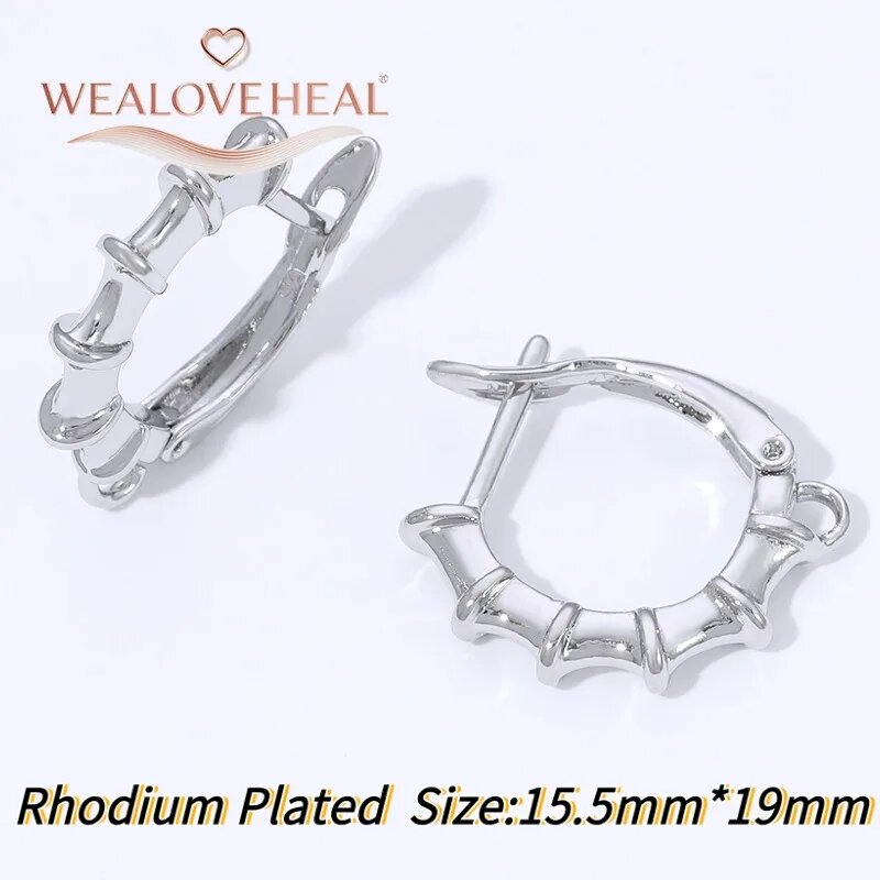 Швензы для сережек WEALOVEHEAL, Rhodium Plated, 1 Pair