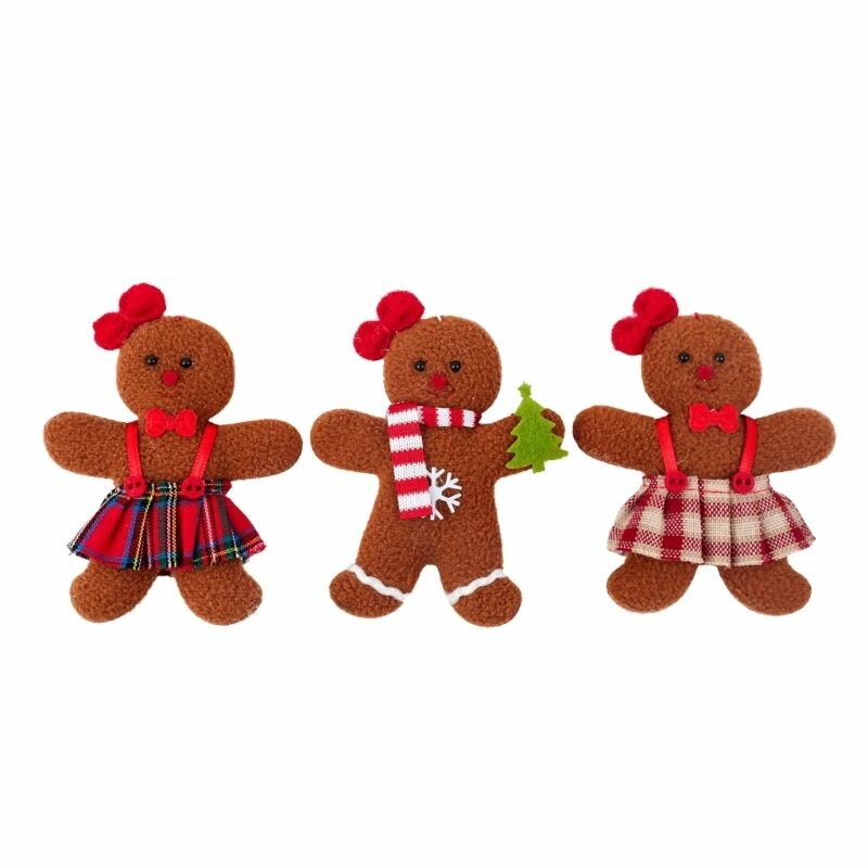 3 Рождественских украшения из пряничных человечков-Бантик человечков
