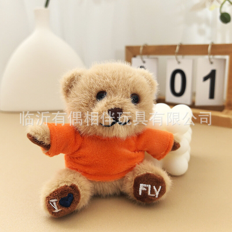 Медвежонок подвеска школьная сумка пара брелок рождественский плюшевый мишка украшения сетка красная кукла подарок на