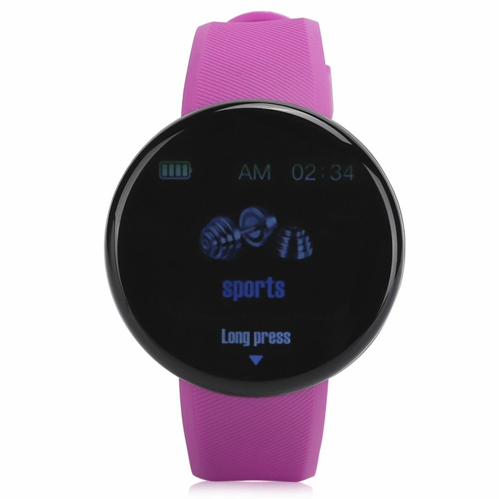 D18 1,3" цветной экран, IP65, водонепроницаемый, пульс, давление, счётчик шагов, фиолетовый