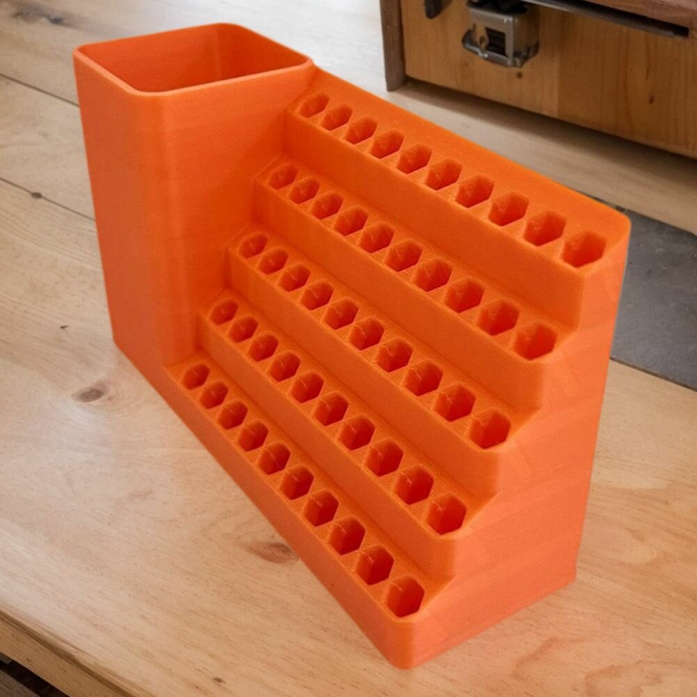 Органайзер для сверл, ящик для инструментов, оранжевый шестигранный держатель для сверл, винтов, отверток