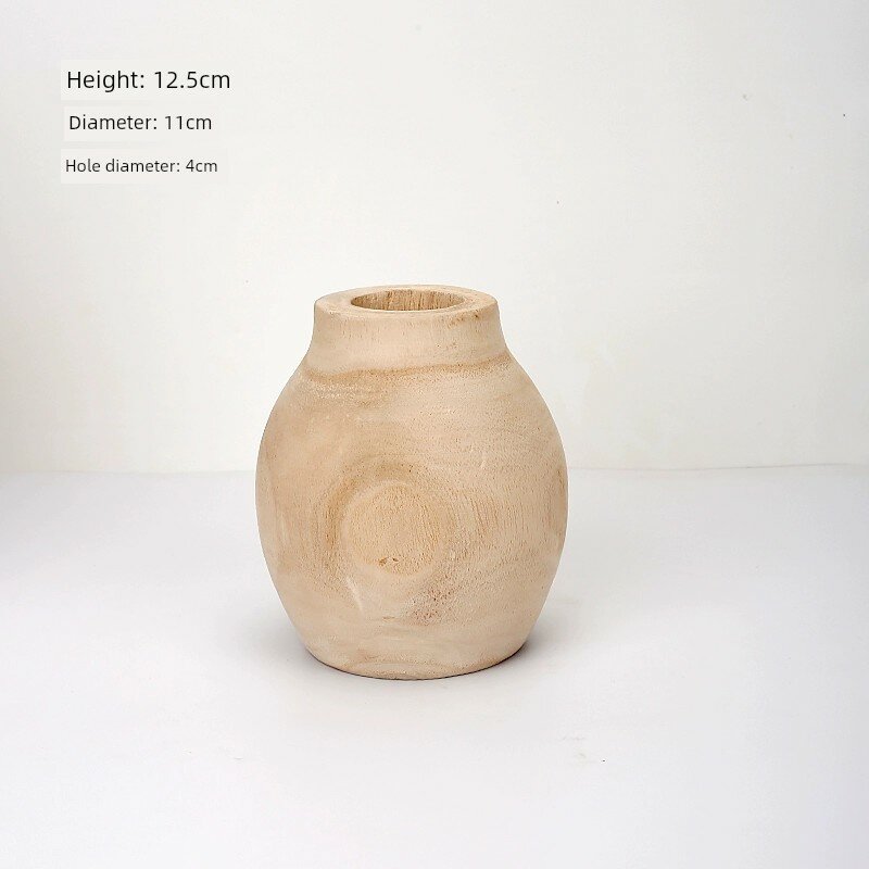 Деревянная простая новая ваза в стиле шинуазри, черные сухоцветы в стиле ваби-саби, сосуд для цветов в стиле дзен,