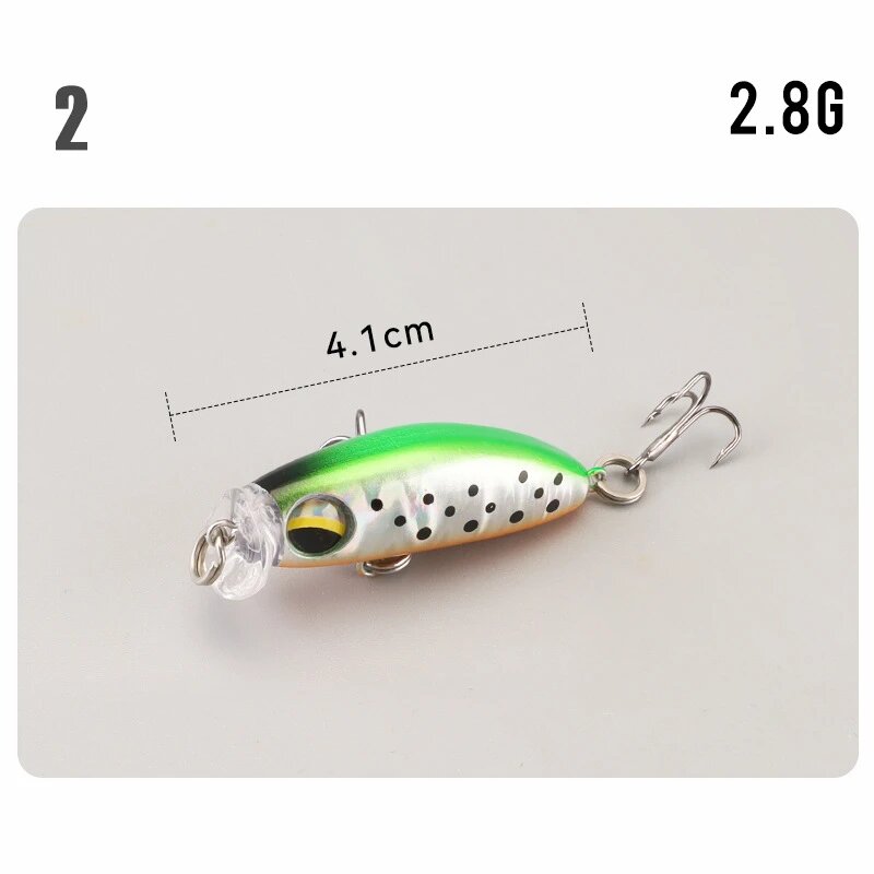 OUZEY Мини-воблер Micro Minnow 4.1 см, green dot