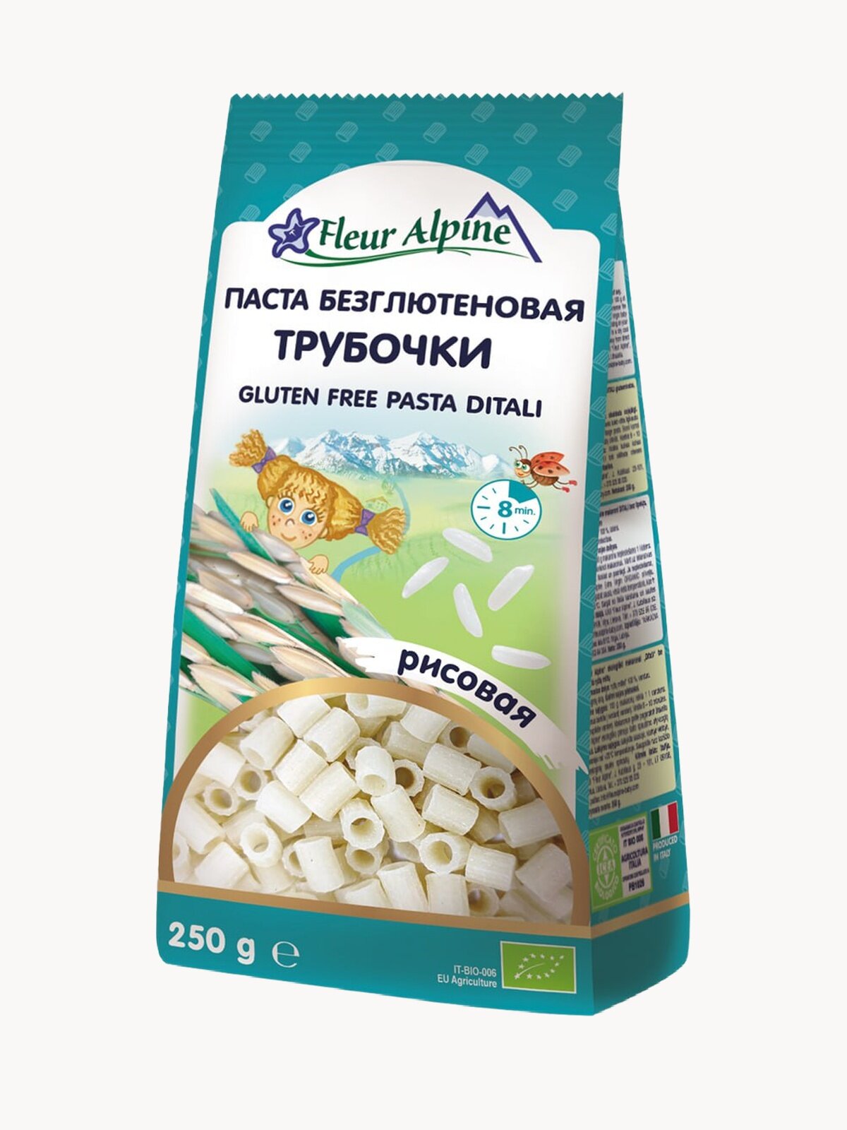 Макароны безглютеновые Fleur Alpine рисовые для всей семьи, 250 г