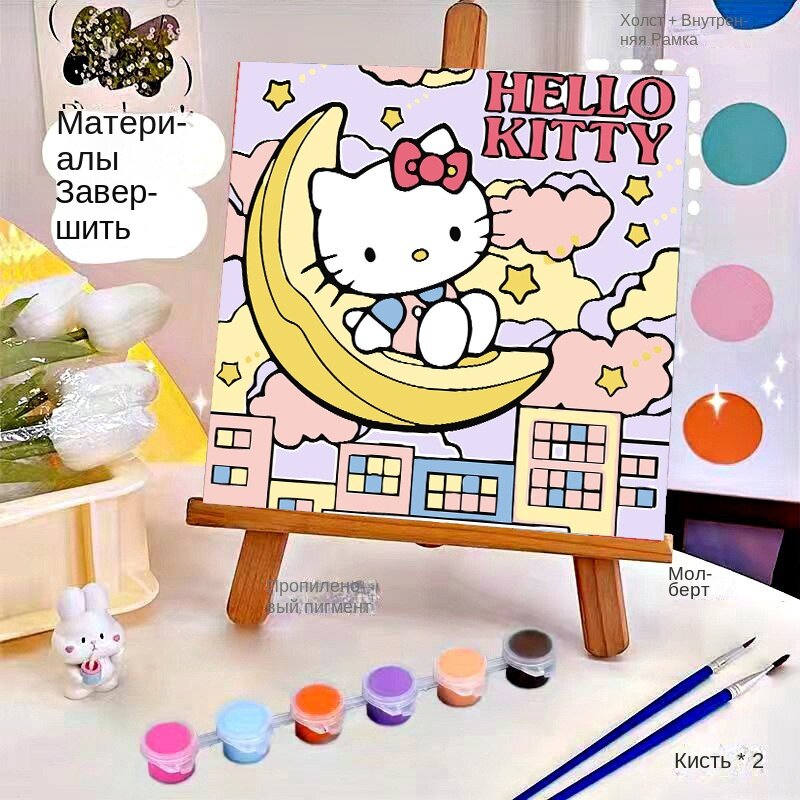 Цифровая картина маслом 20*20, аниме, раскраска маслом, ручная роспись маслом, декор для спальни.