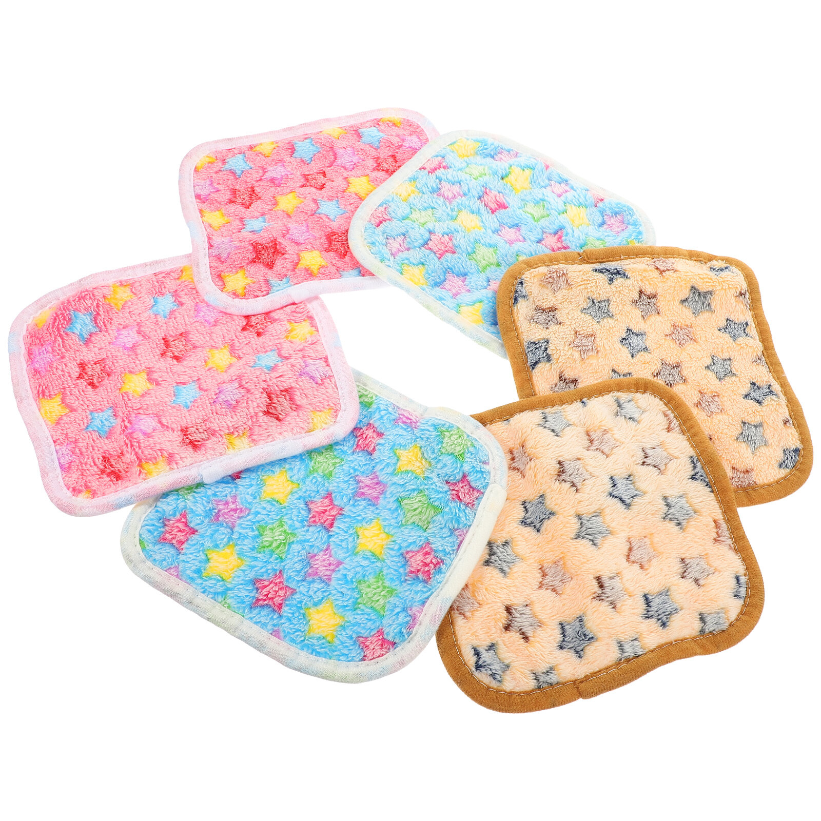 Набор из 6 ковриков из кораллового флиса для домашних морских свинок