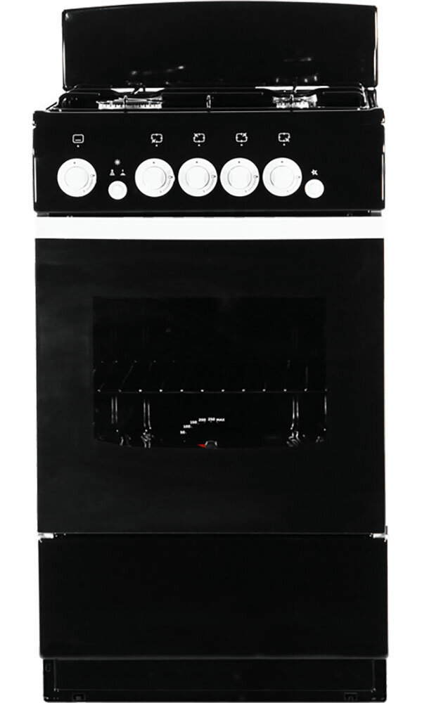 Газовая плита De luxe 5040.36 г щ 50 см, 43 л, 4 конфорки, черный