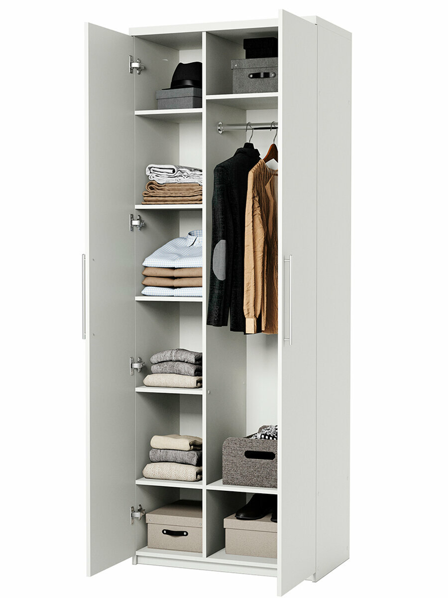 Шкаф комбинированный Ритм МК-22 110х60х220 см, распашной, Белый текстурный