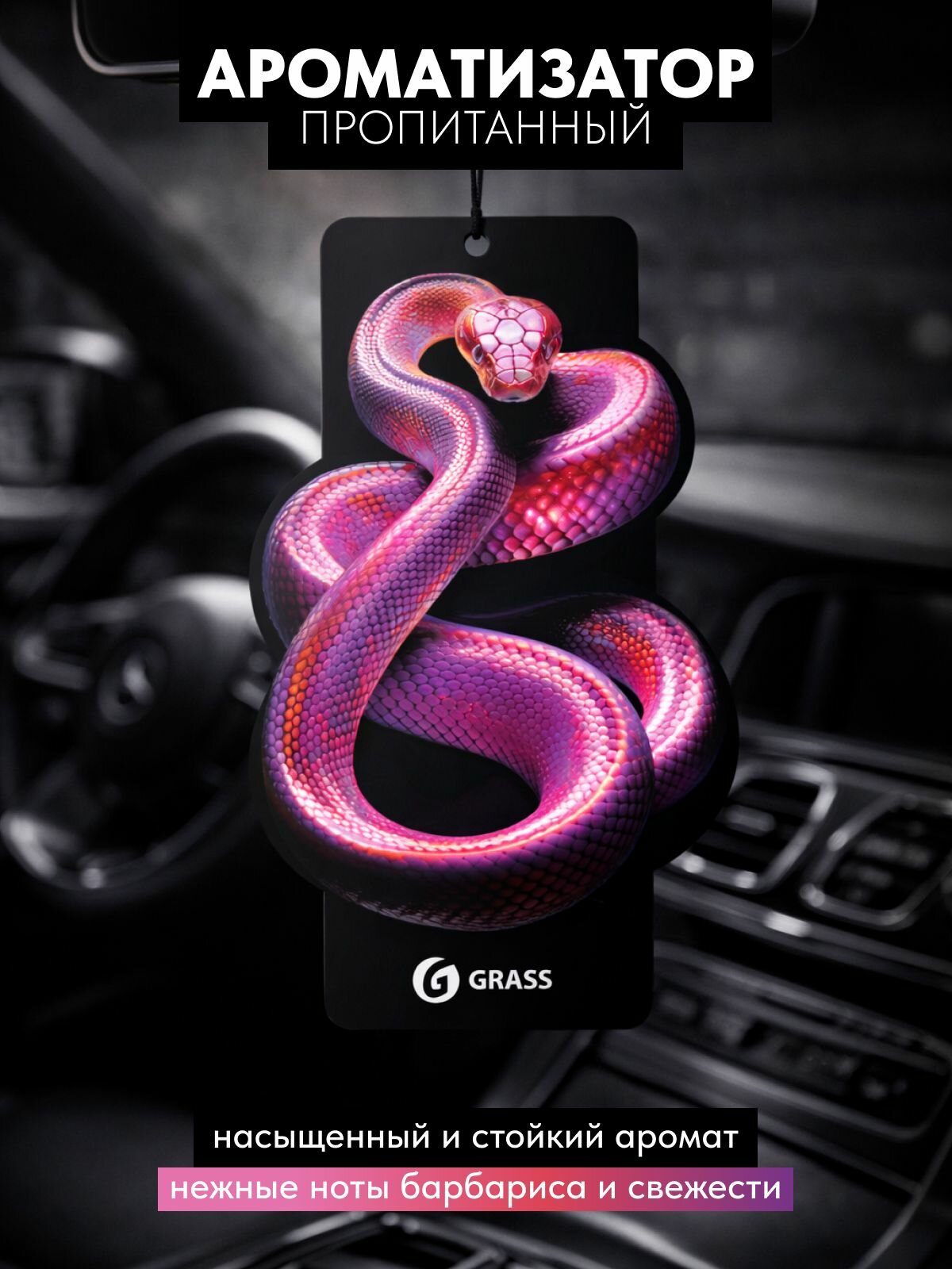 Ароматизатор воздуха картонный Grass "Змея" Blackberry & bergamot