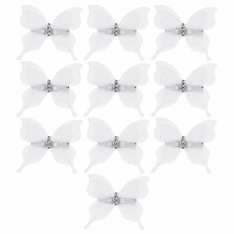 10 шт, тюлевые булавки-бабочки, декоративные булавки для штор своими руками-белый