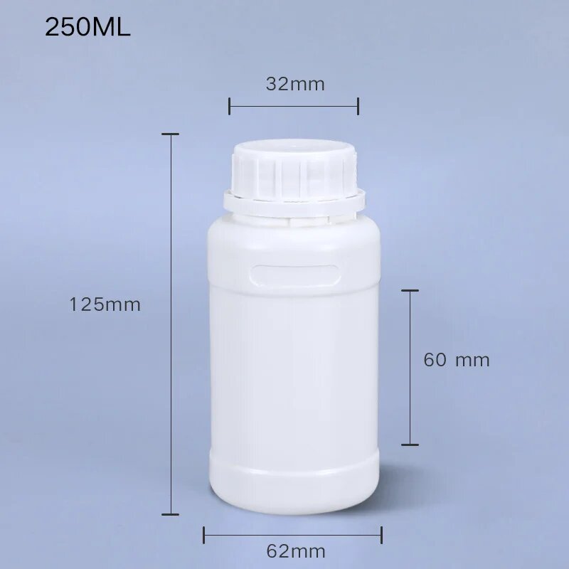 Пластиковые бутылки HDPE 100-1000 мл Белый, 250ml white