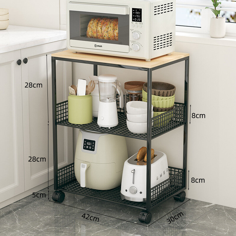 Кухонная стойка для микроволновой печи, стеллаж для хранения вещей от пола до потолка, 42*30*61cm,3 этажа