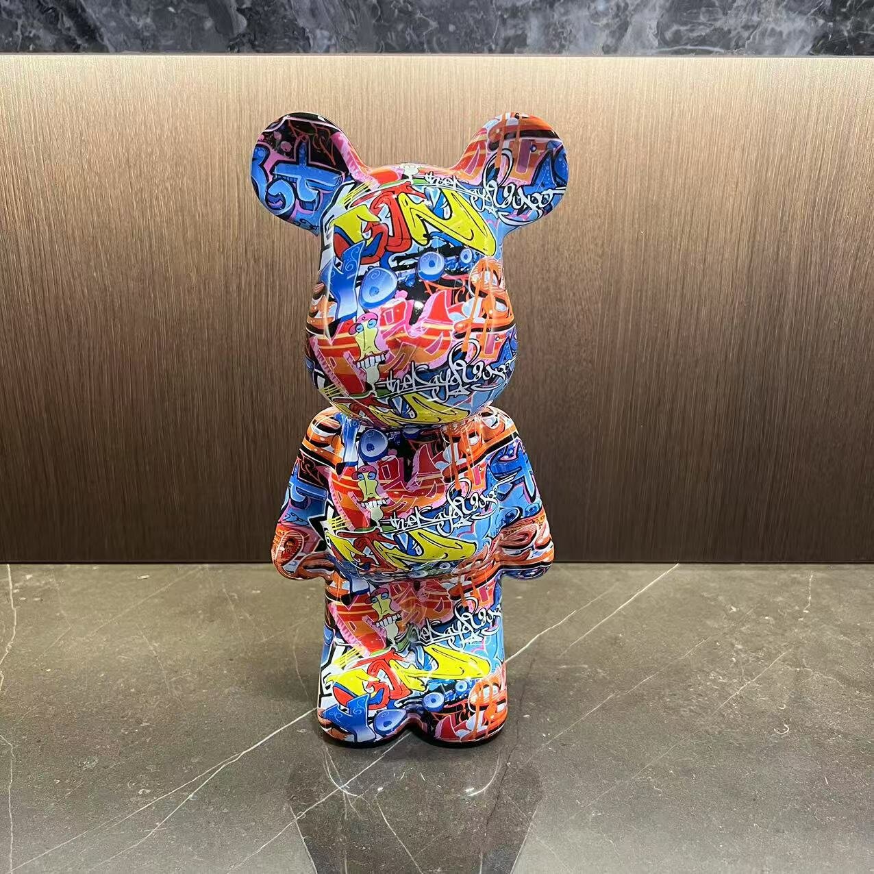 Украшение детской комнаты с медвежонком, интернет-знаменитость, светлый роскошный ТВ-шкаф, винный шкаф, фигурка мультяшного жестокого медведя, маленькая кукла