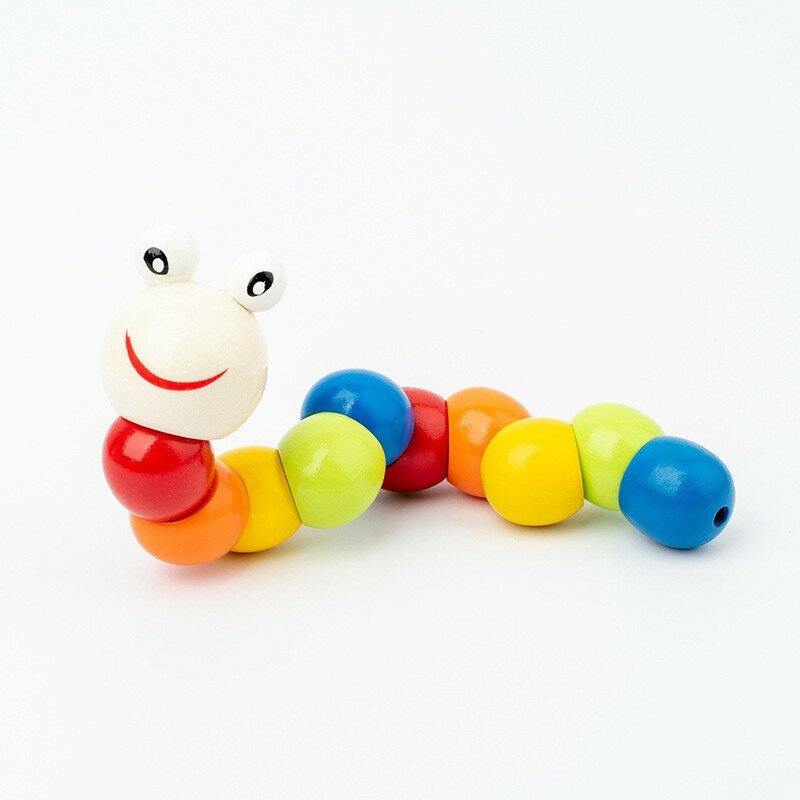 Красочная и постоянно меняющаяся кукла-гусеница, деревянная интеллектуальная игрушка для детей 0-3 лет, забавная