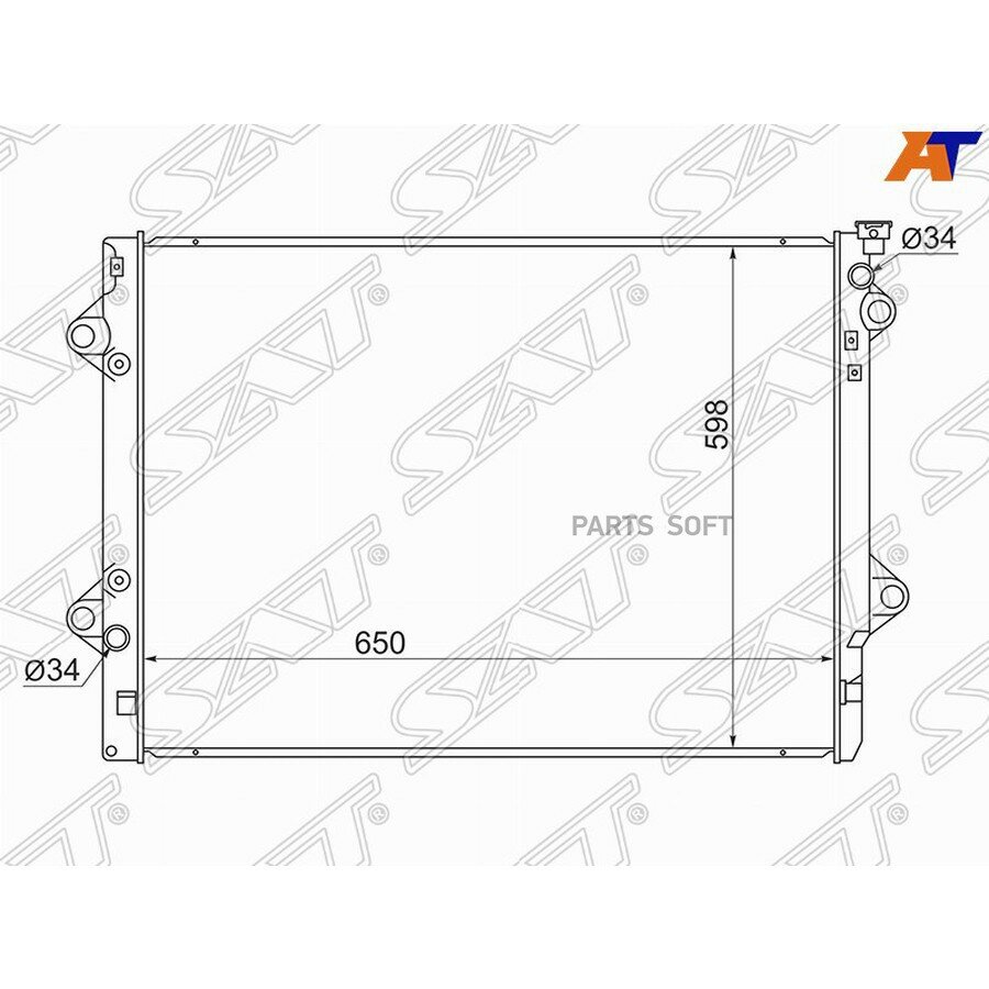 Радиатор Toyota Land Cruiser Prado (J120, J150) 02-20 / 4Runner 02-09 от официального дистрибьютора, SAT, артикул TY00091202R