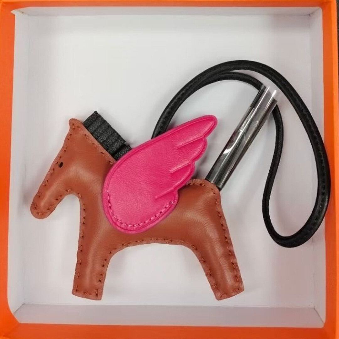 Аксессуары Подвеска из овчины Пони Натуральная кожа Ангел Пегас Аксессуары для сумок Брелок Кисточка Автомобильное украшение для женщин