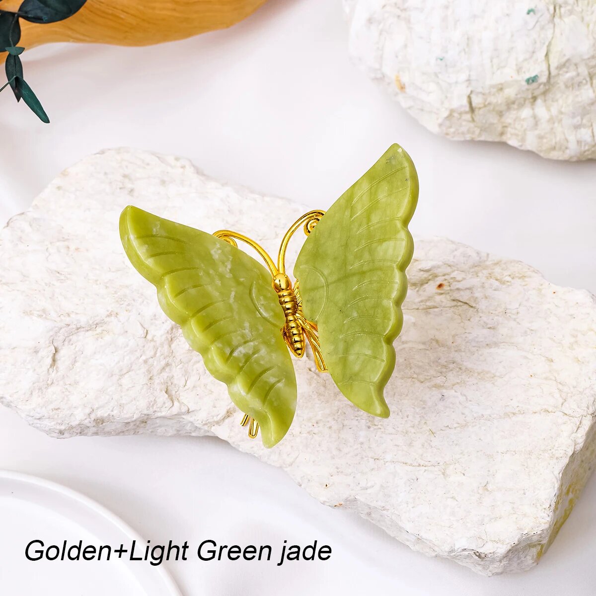Нефритовая бабочка Golden Light jade