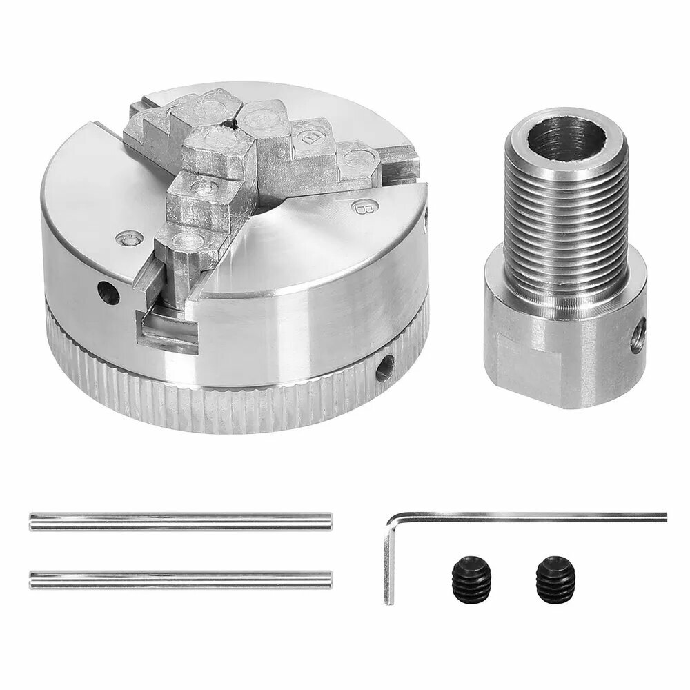 Патрон мини-машины, трехкулачковый патрон + соединительный вал 8 мм