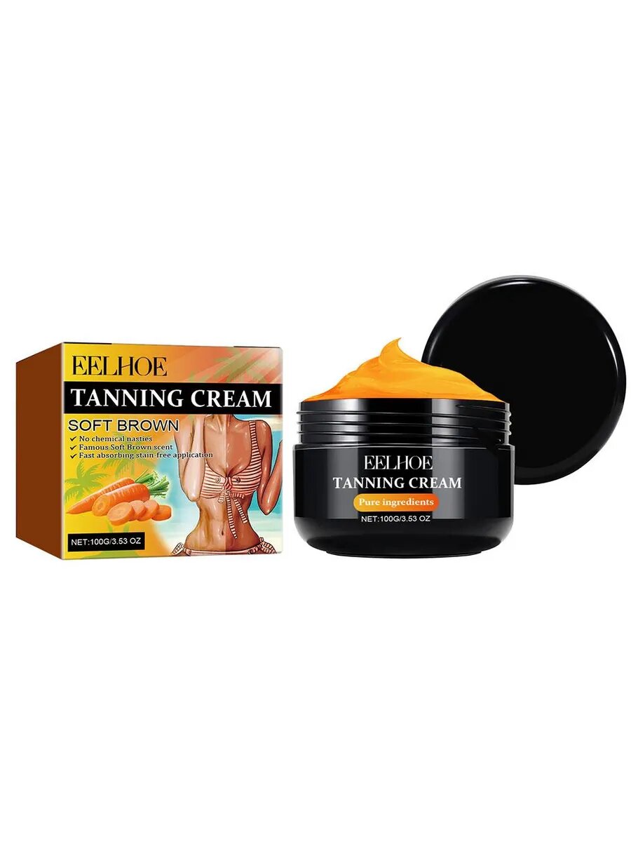 Крем для загара 100г, натуральный загар, простое применение