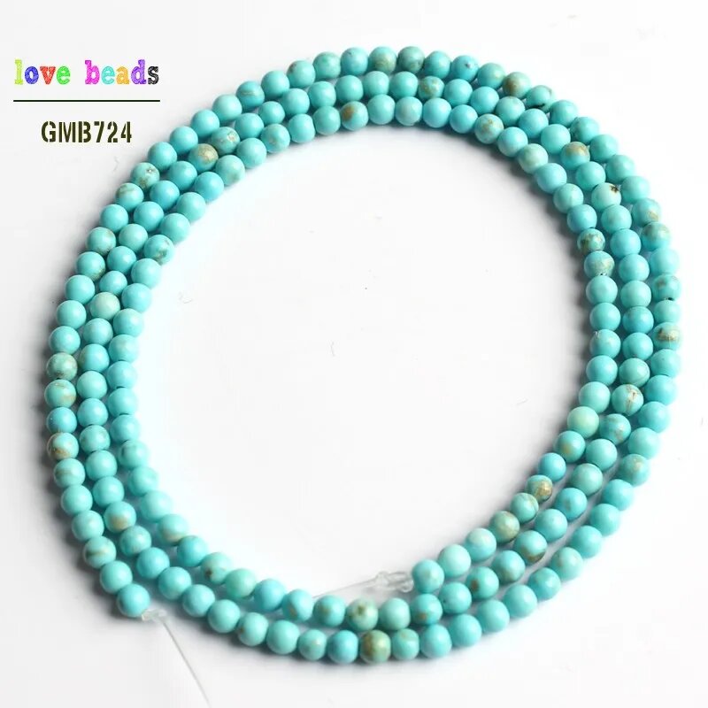 Бусины из натурального камня turquoise, 3mm, GMB724
