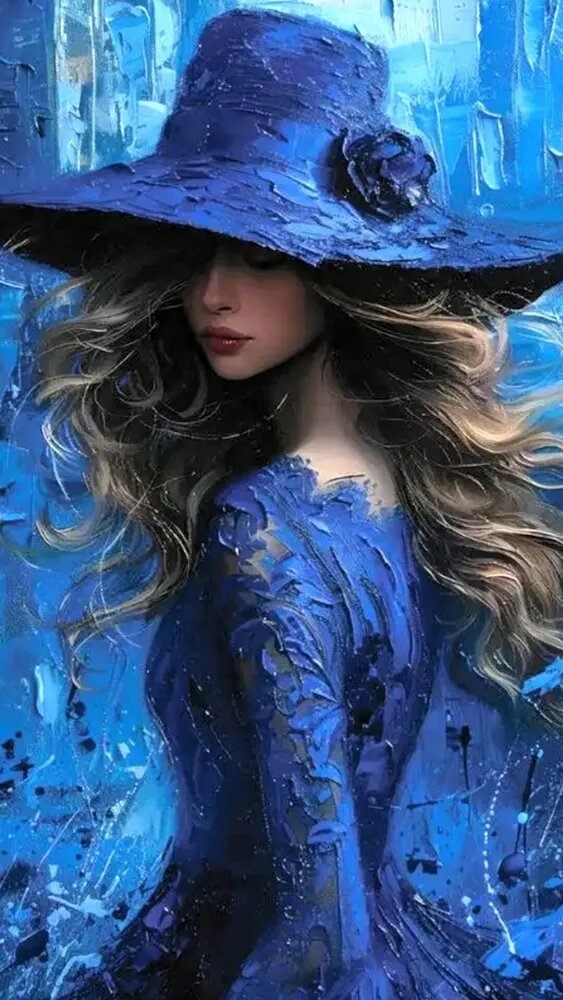 Алмазная Мозаика "Девушка В Шляпе" 40х50 См Алмазная Вышивка / Картина Стразами Подарков / Украшения