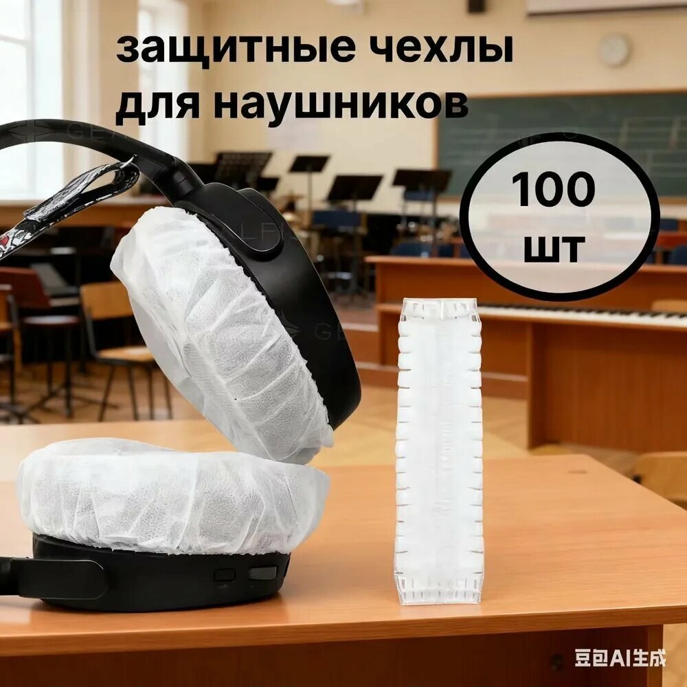Защитные чехлы для наушников одноразовые. 100шт.