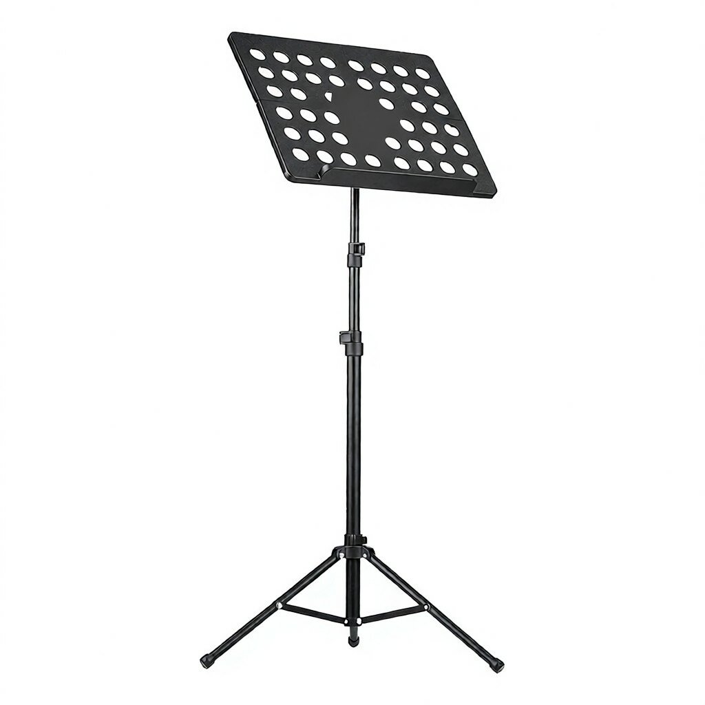 Стойка для нот FL-05R разборная алюминиевая с водонепроницаемым сумкой для ношения, размер панели 30*36см, высота регулируется от 50см до 140см, черный цвет, для оркестра, скрипки, фортепиано, гитары и музыкального исполнения